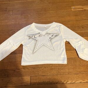 Lewkin | Tops | Nwot Star Long Sleeve Cropped Top In Sm | Poshmark